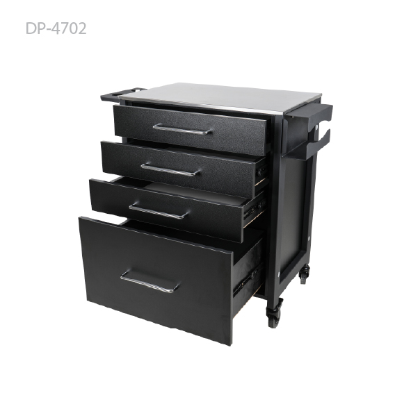 עגלת עבודה עם גלגלים שחורה למקעקע דגם DP-4702 - טופנייל